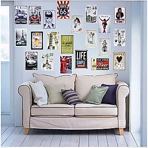 Retro Warning Animal Sign Beware of Deer Vintage Metal Tin Signs Home Wall Decor 12X8 Inch