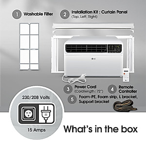 LG 14,000 BTU Dual Inverter Smart Wi-fi Enabled LW1522IVSM Window Air Conditioner, White