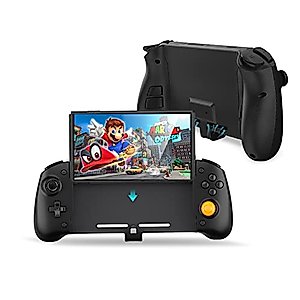 YOUHODA Ergonomic Nintendo Switch/Switch OLED Controller Grip for Handheld Mode with 6-Axis Gyro, Back Button Mapping, Vibration, PD Fast Charge