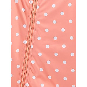 Simple Joys by Carter's Girls' 2-Pack 1-Piece Zip Rashguards, Navy Sea Friends/Peach Dots, 6-9 Months