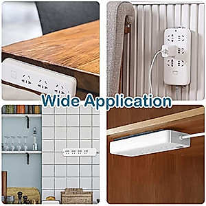 4Pcs Self Adhesive Power Strip Holder, Adhesive Punch Free Desktop Socket Fixer Wall Mounte, Plug-in Socket Fixer Bracket Stand for Kitchen Home Office Cable Management