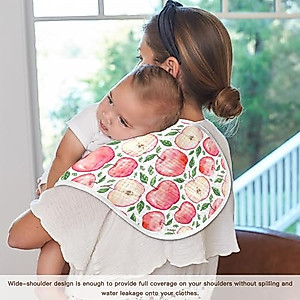 vvfelixl Baby Burp Cloths Pink Apple Baby Newborn Cotton Burping Cloths Set Baby Washcloths 4 Pack