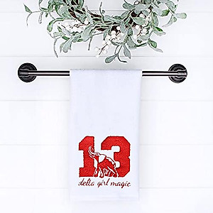 G2TUP Red and White Diva Embroidered Bathroom White Hand Towel Elephant 1913 Bath Towel Girl Magic Greek Sorority Gift (Girl Magic)