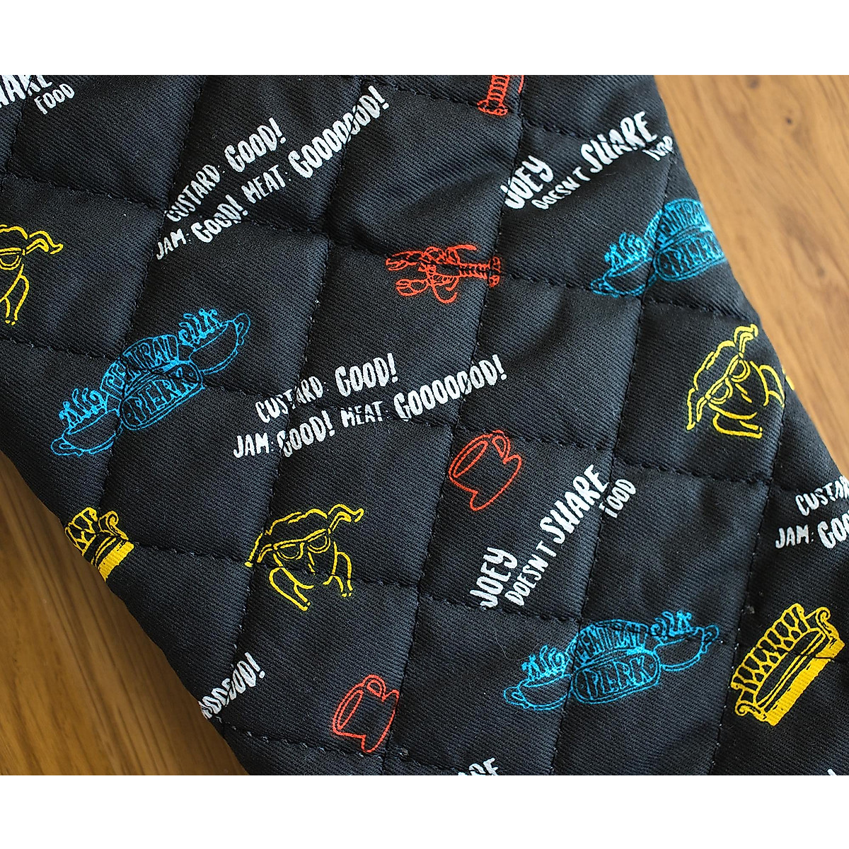 Friends Icons & Quotes Black Oven Mitt Glove