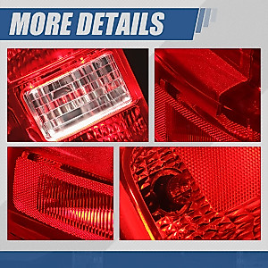 Auto Dynasty Factory Style Rear Tail Lights Brake Lamps with Wiring Harness Compatible with Chevy Silverado 1500 2500 3500 14-19, Driver Left Side, Red Lens