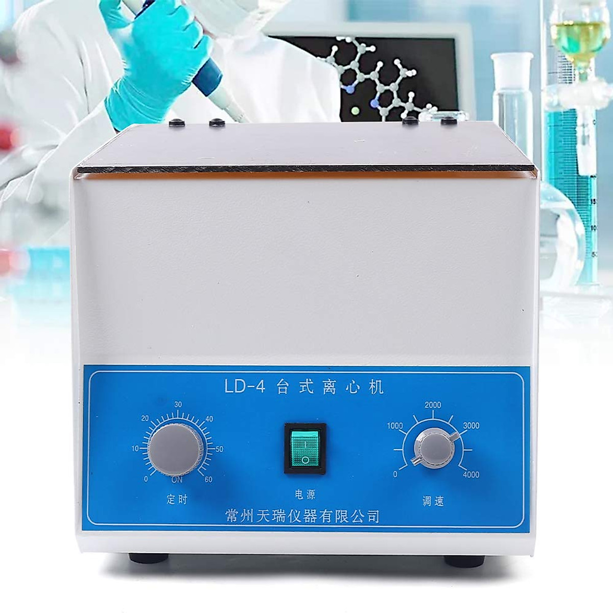 LD-4 Electric Lab Benchtop Centrifuge, 4000RPM 4 Tubes x 100ml Centrifuge Machine with Timer and Speed Control for Lab