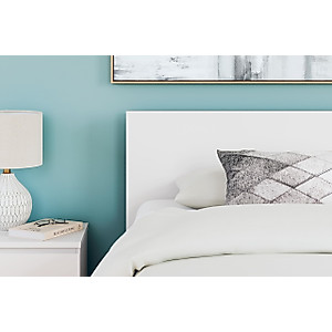 Signature Design by Ashley Onita Contemporary Adjustable Height Panel Headboard for Bedroom, Twin, White