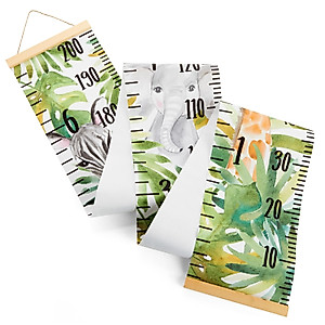 Juvale Safari Height Chart for Nursery and Bedroom Decor, 6.5 ft Growth Tracker for Wall (Jungle Design)