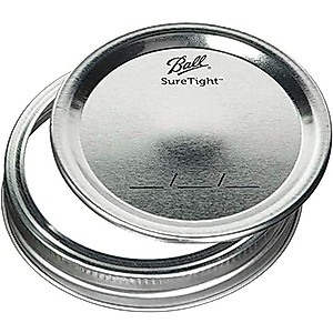 Regular Mouth Mason Jar 8 oz - (4 Pack) - Ball Regular Mouth Mason Jars With Airtight lids and Bands - For Canning, Fermenting, Pickling, Freezing - Glass jar, Microwave & Dishwasher Safe