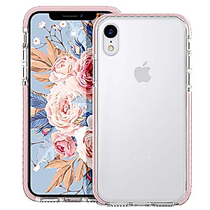 MATEPROX iPhone XR Case Clear Thin Slim Anti-Yellow Anti-Slippery Anti-Scratches Cover Shockproof Bumper Case for iPhone XR 6.1''(Pink)