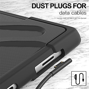 ZenRich Bundle for Surface Pro 8: 2-Pack Tempered Glass Screen Protectors with Anti-Glare& Rugged Full-Body Case with Rotatable Kickstand and Hand Strap