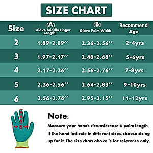 GLOSAV 3 Pairs Kids Gardening Gloves for Age 7-8, Childrens Garden Glove for Toddlers Yard Work, Non Slip, Flexible (Small for 7, 8 Year Old)