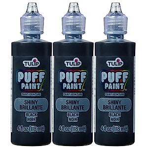 Tulip Puff Paint Slick Black 3 Pack, 4 Fl Oz (Pack of 3)
