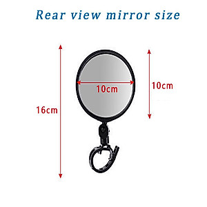 QYMOTO Go Kart Mirrors Side Rear View Mirror for Coleman KT196, Trail Master,Universal fit 1/2''-1.37'' Diameter Handle bar, 2pcs Left and Right Adjustable 360 Degree Rotatable Convex Mirrors