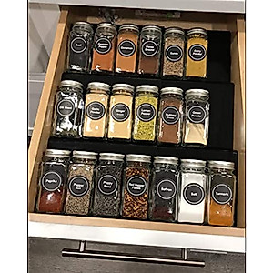 Artibear Expandable Spice Rack Drawer Organizer for 8" to 16" Kitchen Cabinets Drawer Tray, Set of 6