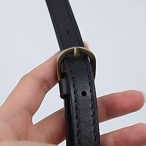 Semetall PU Leather Purse Handles 2 Pcs 65cm to 71cm Adjustable Shoulder Strap Black Purse Straps, Shoulder Strap Replacement for Crossbody