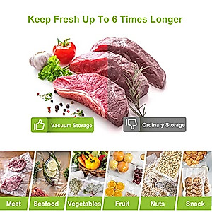 Bonsenkitchen Vacuum Food Sealer Rolls Bags, 2 Packs 11 in x 20 ft Storage Bags, BPA Free, Durable Commercial Customized Size Food Bags for Food Storage and Sous Vide Cooking