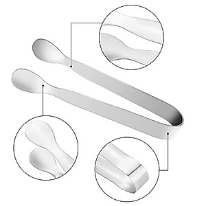 5 packs ice sugar tongs and ice mixing spoon set stainless steel ice clamp mini kitchen Tongs Multi-functional ice sugar clamp suitable for kitchen bar cafe
