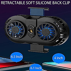 LEIGUNSING Mobile Phone Cooler, Dual Cooling Chip Cell Phone Radiator, Cooling Case Radiator Game Accessories, Support 4.5" to 6.5" Phone for Tiktok Live Streaming, Outdoor Vlog, Mobile Gaming, White