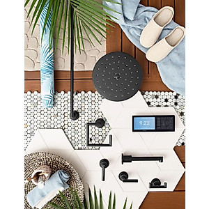 Moen TS43003BL Arris Two-Handle Wall Mount Bathroom Faucet Trim, Valve Required, Matte Black