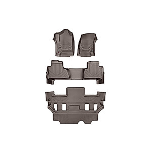 WeatherTech Custom Fit FloorLiners for Yukon, Tahoe - Full Set (47607-1-2-7), Cocoa
