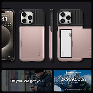 Spigen Slim Armor CS Designed for iPhone 15 Pro Max Case (2023) [Military-Grade Protection] - Rose Gold