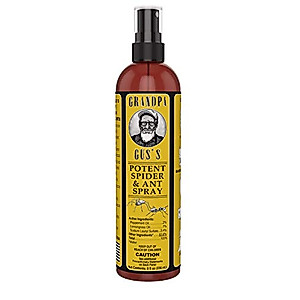 Grandpa Gus's GSS-8-BAG-1 Potent Spider & Ant Spray, All-Natural Water-Based Peppermint and Lemongrass Oil Mix, Fresh Scent, No Stains, Use In Closets, Basements/Cabin, Sheds, RV & Garages, 8oz Bottle