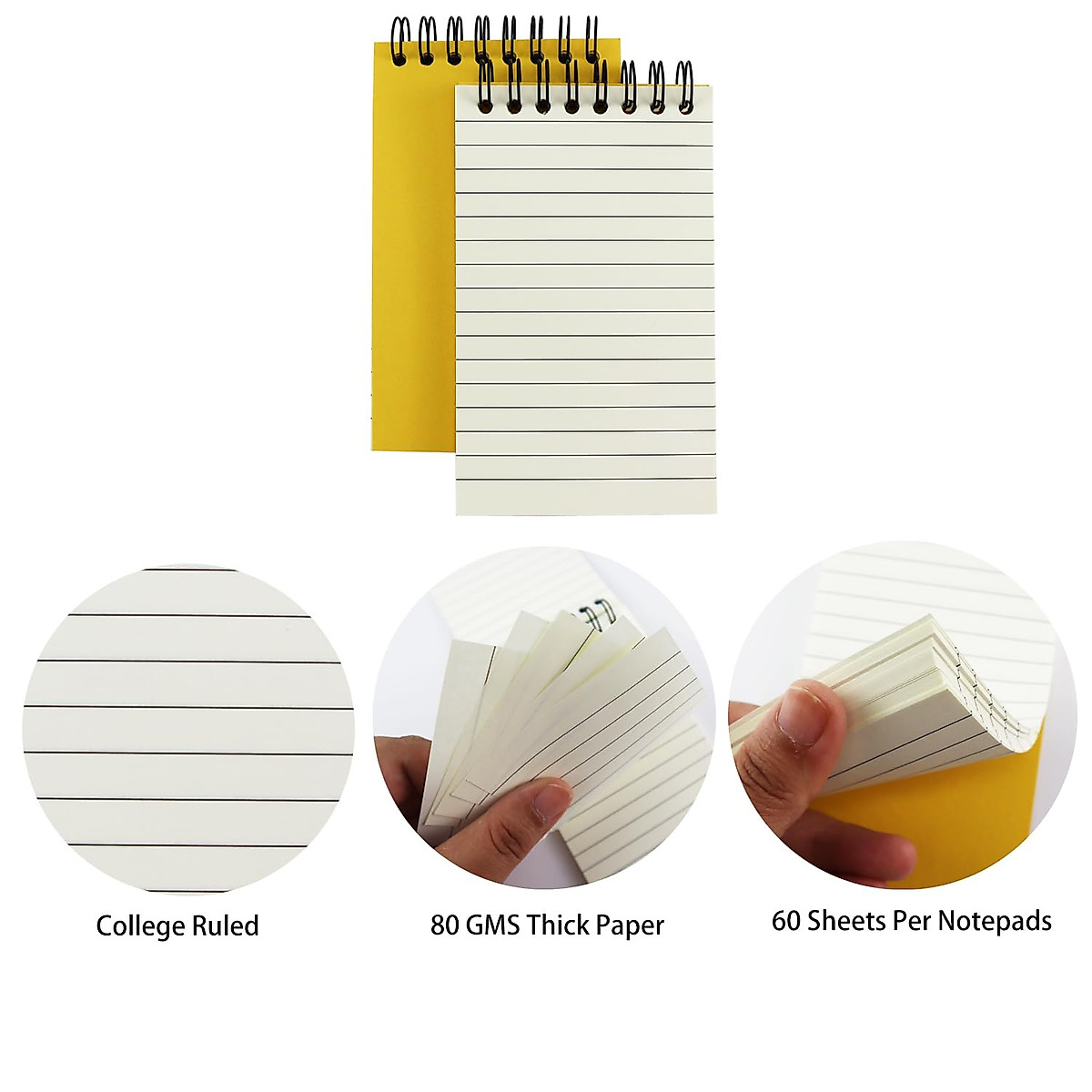 Aacehlh Small Spiral Notebook Set of 16,Mini 3x5 Pocket Notebook With Lined Pages, 60 Sheets Per Notepad, Memo Pads for Work, Home, Office, School, Gifts