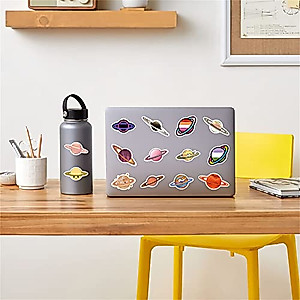 Space Planet Stickers Pack, Galaxy Stickers 60PCS Cute Space Stickers for Kids Teens Adults Glueewee Waterproof Vinyl Stickers for Water Bottles Laptop Scrapbook Journal