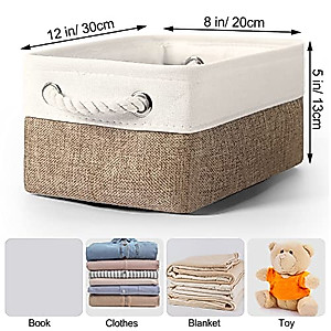 10 Pieces Small Cube Storage Bins Fabric Storage Baskets 11.8 x 7.8 x 5 Inch Collapsible Fabric Bins Decorative Clothes Baskets Bathroom Shelves Organizing Baskets Set for Storage Toy Clothes(null)
