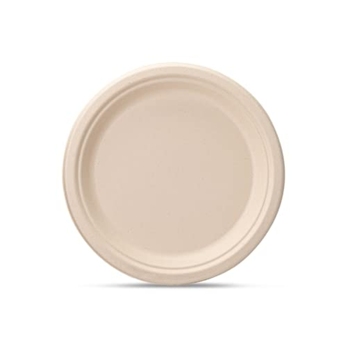 Comfy Package [Case of 500 9 Inch Paper Plates, 100% Compostable Plates Heavy-Duty - Kraft Biodegradable Plates, Disposable Sugarcane Paper Plates - Brown Unbleached