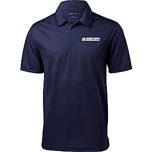 Ford Mustang Shelby Crest Pocket Print Textured Polo, Navy XL