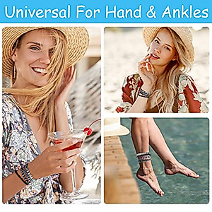 4pcs Beach Bracelet Set for Men and Women, Surfer Men Bracelet, Braided Boho Summer Bracelets Adjustable Men’s Bracelet Handmade Women Girls Bracelet String Rope Ankle Bracelets Gifts Birthday Gift