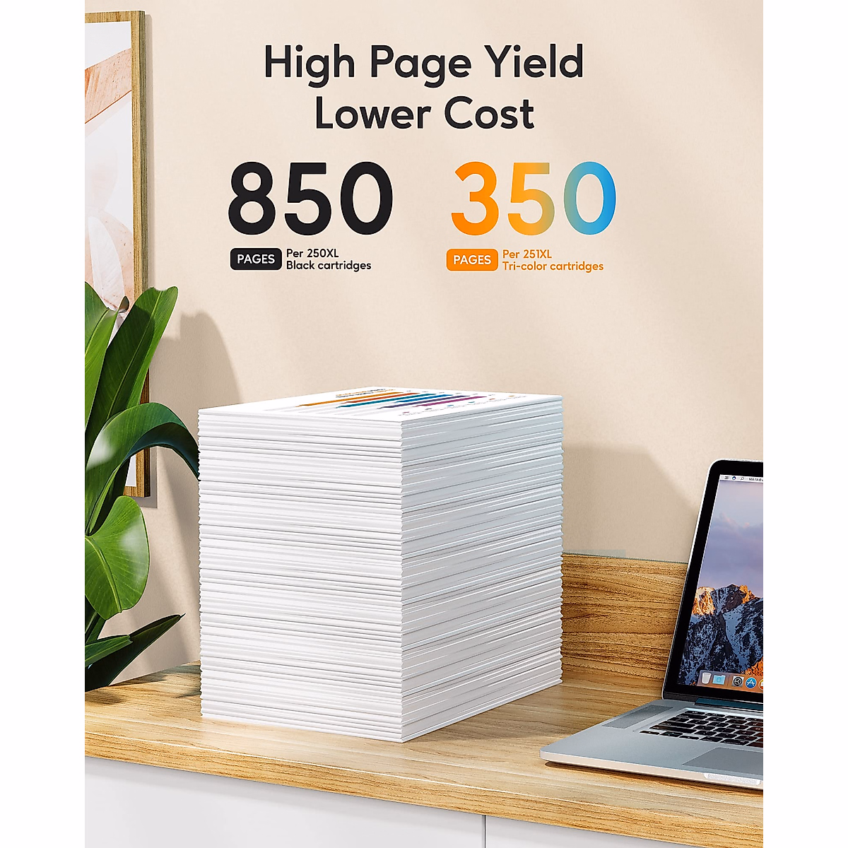 PGI-250XL CLI-251XL 5 Color Value Pack, Compatible for Canon 250 251 Ink Cartridges to use with PIXMA MX922, MG5420, MG5520, MG5522, MG6320, MG6620, IP7220 (PGBK, Black, Cyan, Magenta, Yellow)