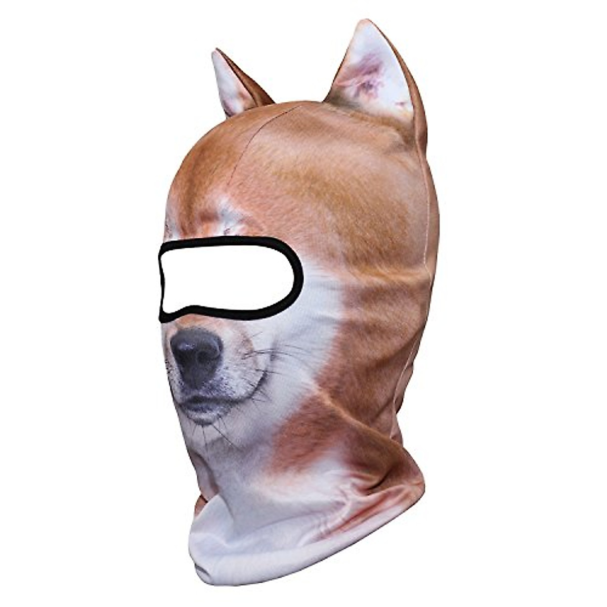 wtactful 3D Animal Ears Balaclava Windproof Face Mask Protection for Skiing Snowboard Cycling Motorcycle Music Festivals Raves Halloween Party Summer Winter Cold Weather Outdoor Shiba Dog MEB-03