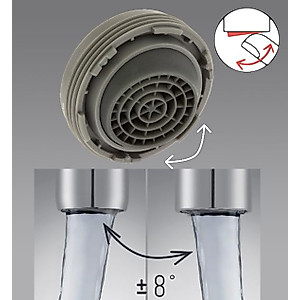 Neoperl Slim Laminar Faucet Aerator SSR Angle Hidden Directional Clear Stream M24 for Kitchen/Bathroom with Install Key (Yellow 2.2 gpm)