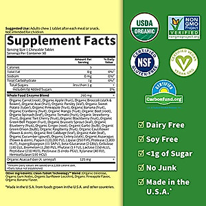 Garden of Life Dr Formulated Digestive Enzymes with Papain, Bromelain, Lipase for Digestion & Nutrient Absorption – Organic Digest+ - Vegan, Gluten-Free, Non-GMO, Tropical Fruit Flavor, 90 Chewables