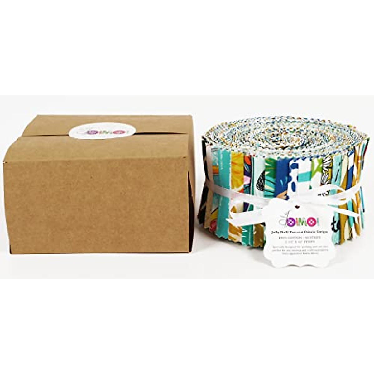 Soimoi 40Pcs Summer Print Cotton Precut Fabrics for Quilting Craft Strips 2.5x42inches Jelly Roll - Multicolor