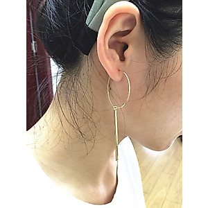 Figaro Design Fashion Exaggerated 18K Gold Geometric Multi-layer Half Circle Dangle Drop Earring for Women