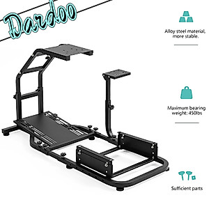 Dardoo Racing Simulator Cockpit Gaming Frame Fits for Logitech/Thrustmaster/Fanatec G27 G29 G920 G923 T300,Adjustable Driving Steering Wheel Stand,Not Included Wheel, Pedal and Seat