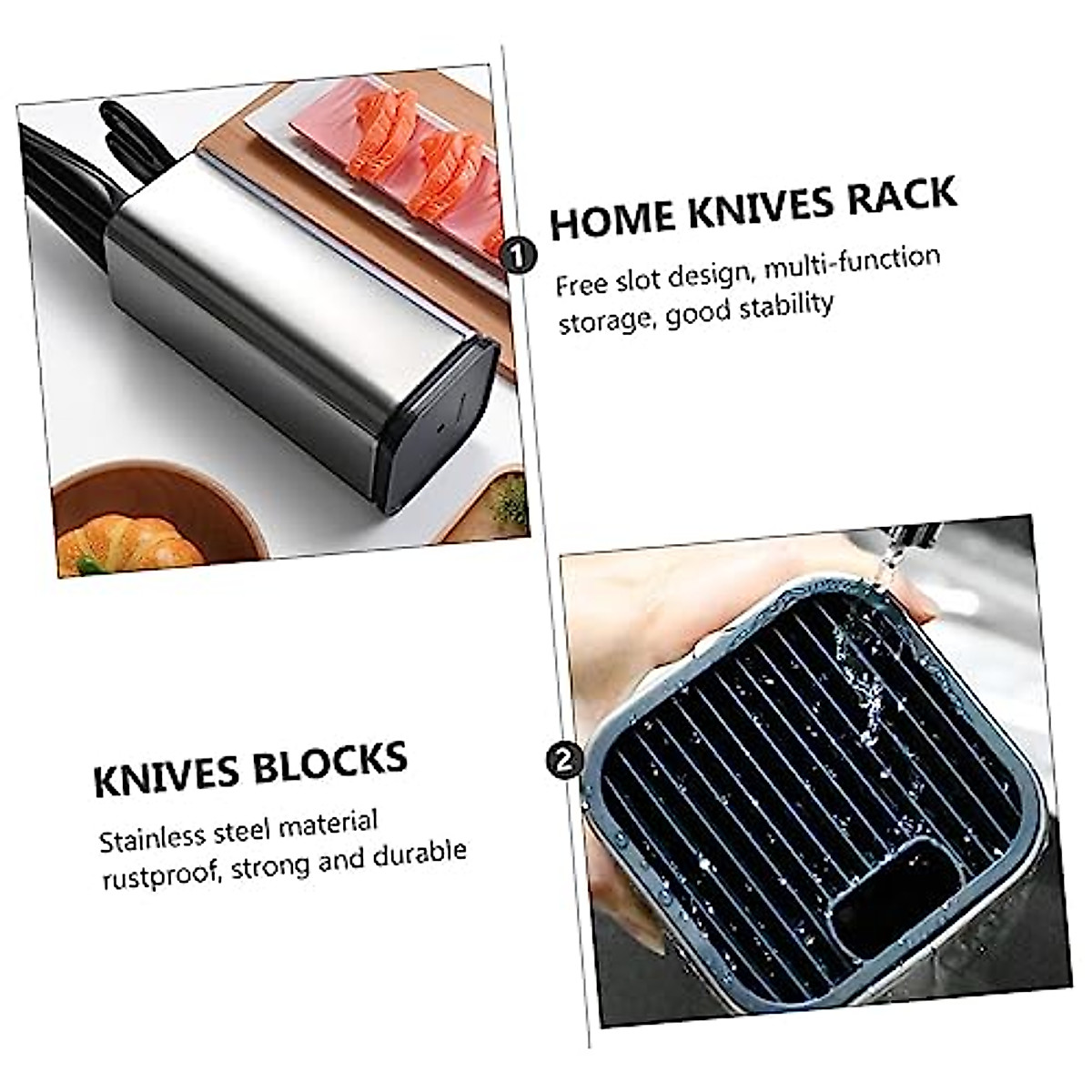 Mikinona 1pc Tool Holder Kitchen Cutter Organizer Cutter Storage Rack Multifunction Stand Containers Home Knives Rack Cutting Tool Rack Knives Holder Stainless Steel Silver