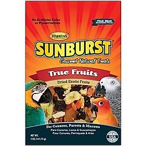 Higgins Sunburst True Fruits Gourmet Treats for Conures, Parrots & Macaws, 5 oz. by Higgins (English manual)