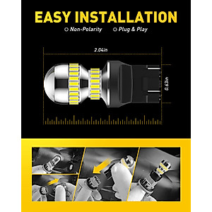 AUXITO Upgraded 7440 7443 LED Bulbs for Reverse Lights T20 7441 7444 LED Replacement Light Kit for Backup Tail Brake Signal Parking DRL Lights, 6000K Xenon White