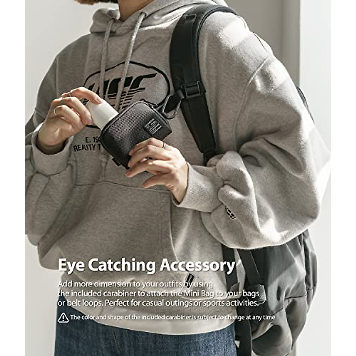 Ringke Mini Pouch [Half Pocket] Nylon Carrying Pouch Small Bag for AirPods, Galaxy Buds, Earphones, Cards, ID - Black