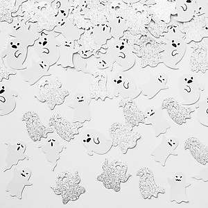 Halloween Ghost Confetti Glitter Sprinkles Paper Scatter Table Decor Party Decorations Supplies for Halloween Night Horror Spooky Themed Baby Shower Birthday Haunted House, 300 Pcs