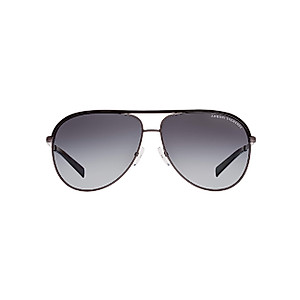 A|X ARMANI EXCHANGE AX2002 Aviator Sunglasses, Gunmetal/Grey Gradient Polarized, 61 mm