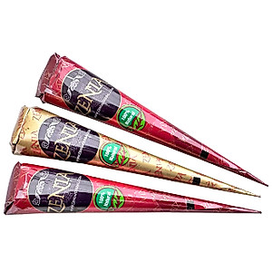 Zenia 6 Pack 100% Natural Ready to Use Henna Paste Hair Color Hair Dye Cones Reddish Brown Color