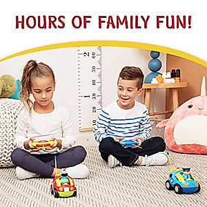 PREXTEX Remote Control Car for Toddlers (2 Pack) - Toys for 2-3+ Year Old Boys & Girls - Two Cartoon RC Cars: Police & Race Car - Toddler Toys for Boys & Girls Birthday Gifts