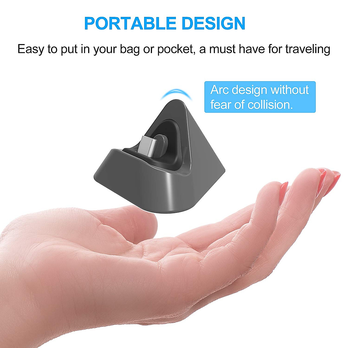 Charging Dock Compatible with Nintendo Switch/Switch Lite/Switch OLED Model, Compact Charger Stand Station with Type C Port Compatible with Nintendo Switch Lite 2019 / Switch OLED Model(Gray)