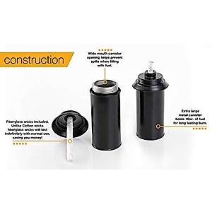 Backyadda Torch Replacement Canisters (16 oz). Compatible with Tiki Brands (Bamboo and Most Metal Styles). Easy Fill Opening. 4-Pack (Standard Metal)